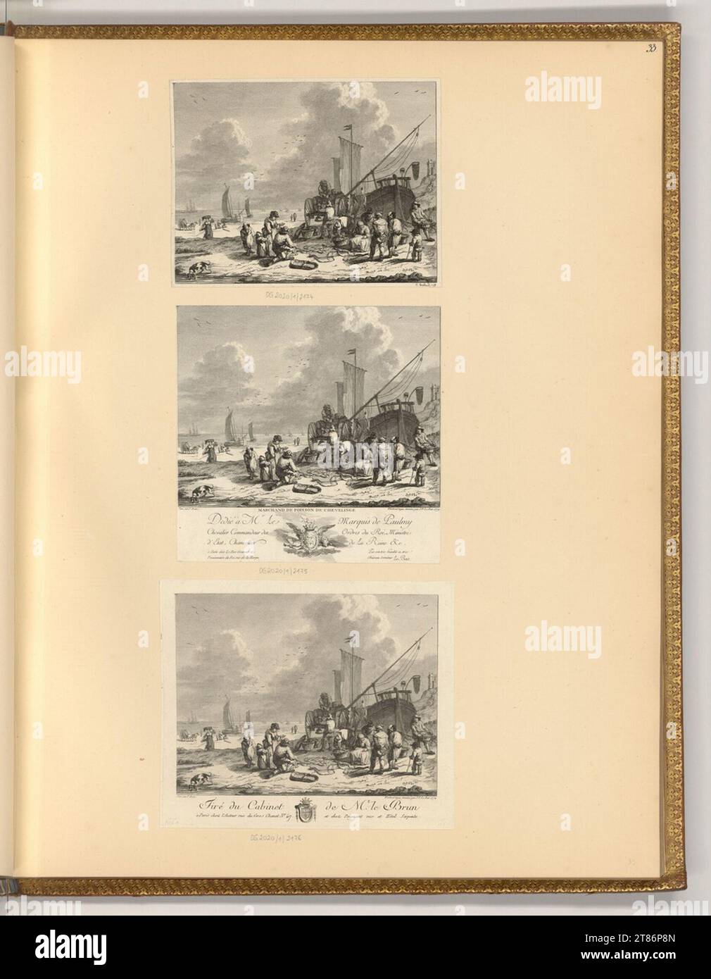 Carl Wilhelm Weisbrod (Engraver) Chevelinge fish merchant. Copper ...