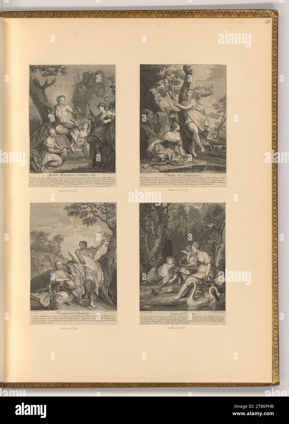 Edmé Jeaurat (Engraver) Apollo mit musen. Copper engraving, etching ...