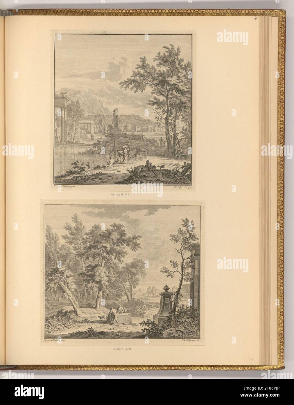 Michiel Elgersma (Engraver) Landscape with angler; Landscape with ...