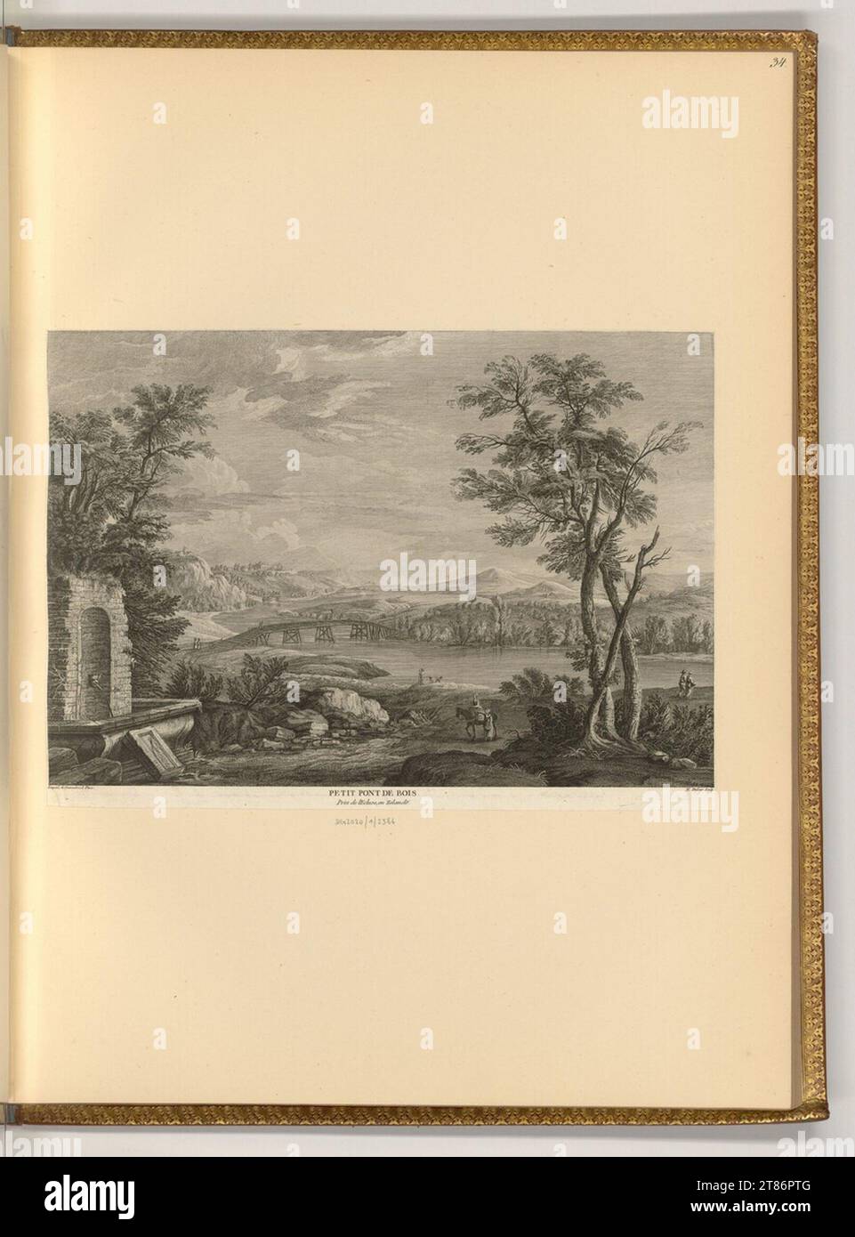 Nicolas Dufour (Engraver) Small wooden bridge near the Ecluse en ...