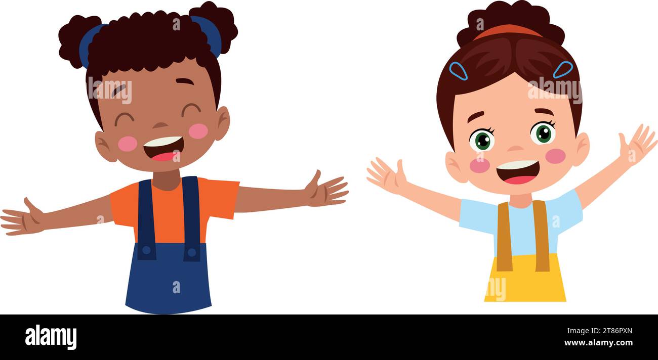 little kid hug best friend and feel happy Stock Vector Image & Art - Alamy