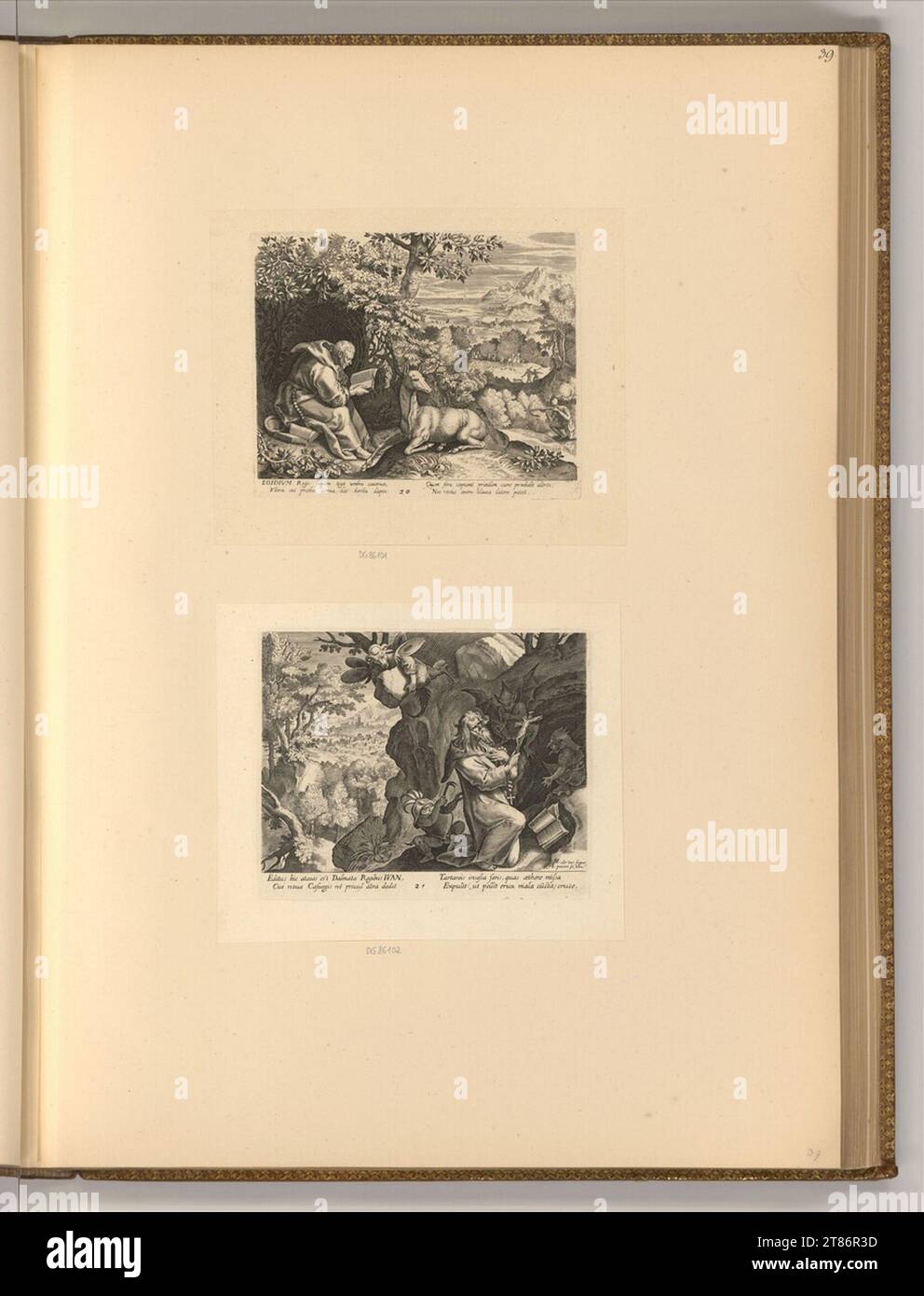 Johann Sadeler d. Ä. Hi. Egidium; Hi. Ivan. Copper engraving print 17 ...