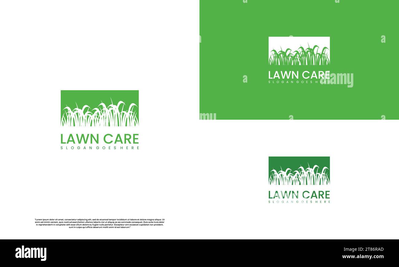 vector grass logo, lawn care logo design on isolated background Stock ...