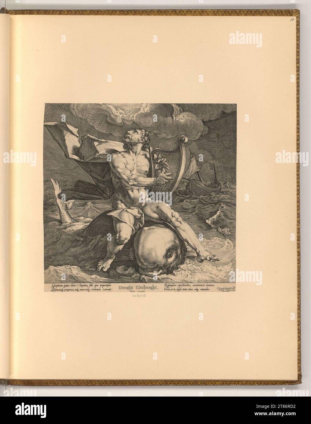 Jan Harmensz. Muller (Engraver) Arion. Copper engraving print around ...