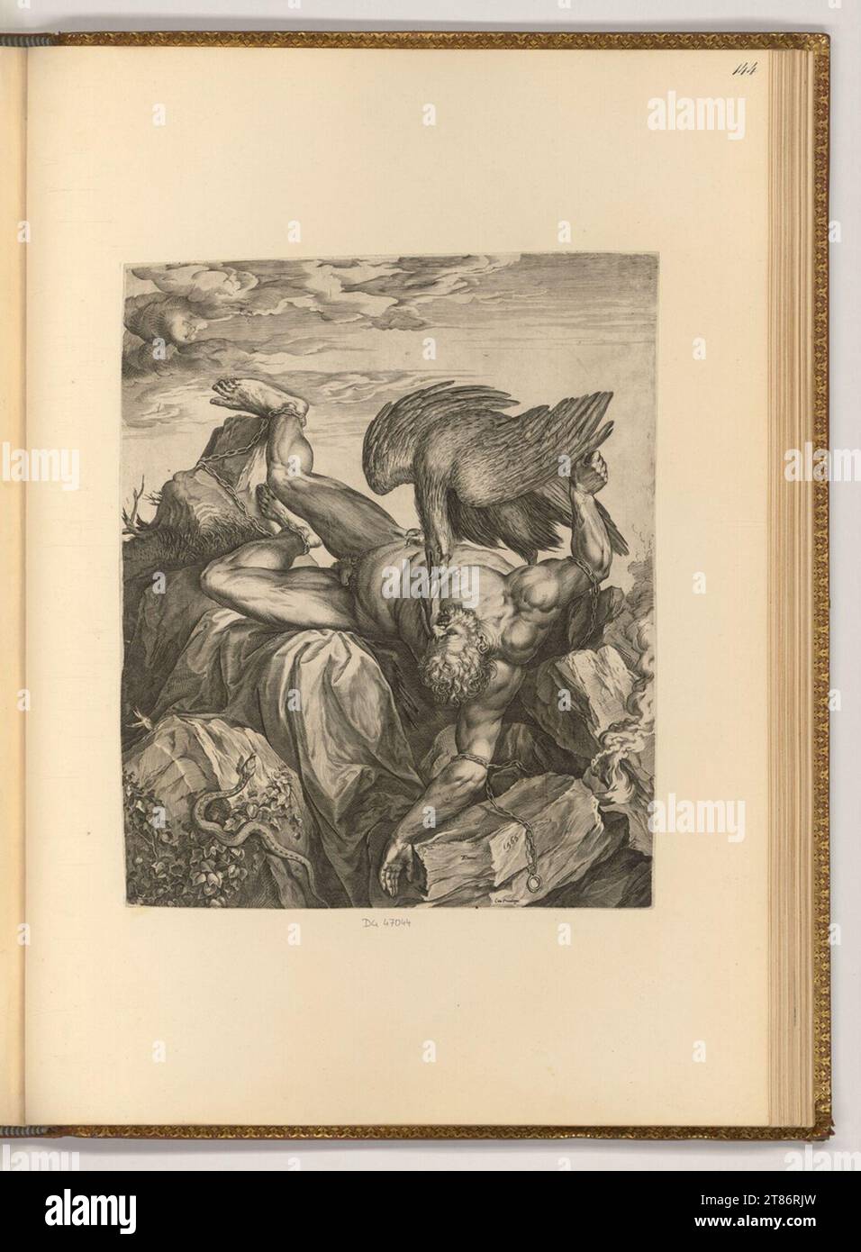 Cornelis Cort (Engraver) Tityos. Copper engraving print 1566 , 1566 ... Cornelis Cort (Engraver) Tityos. Copper engraving print 1566 , 1566 ...