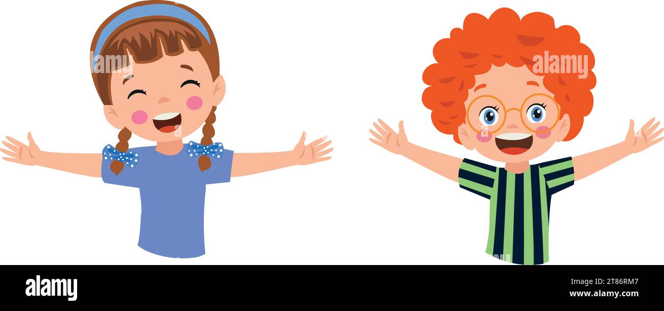 little kid hug best friend and feel happy Stock Vector Image & Art - Alamy