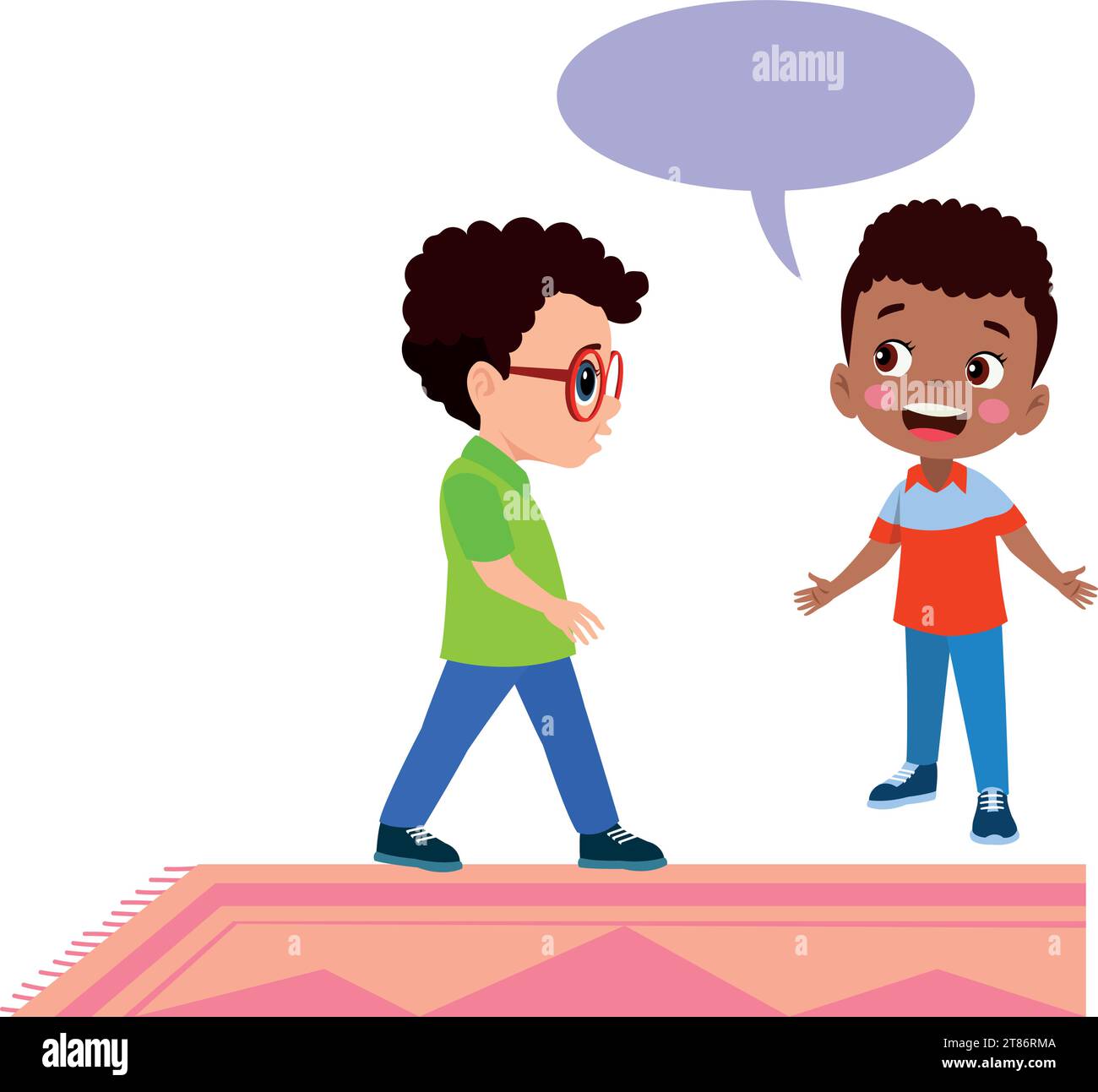 cute little boy measure length using foot step Stock Vector Image & Art ...