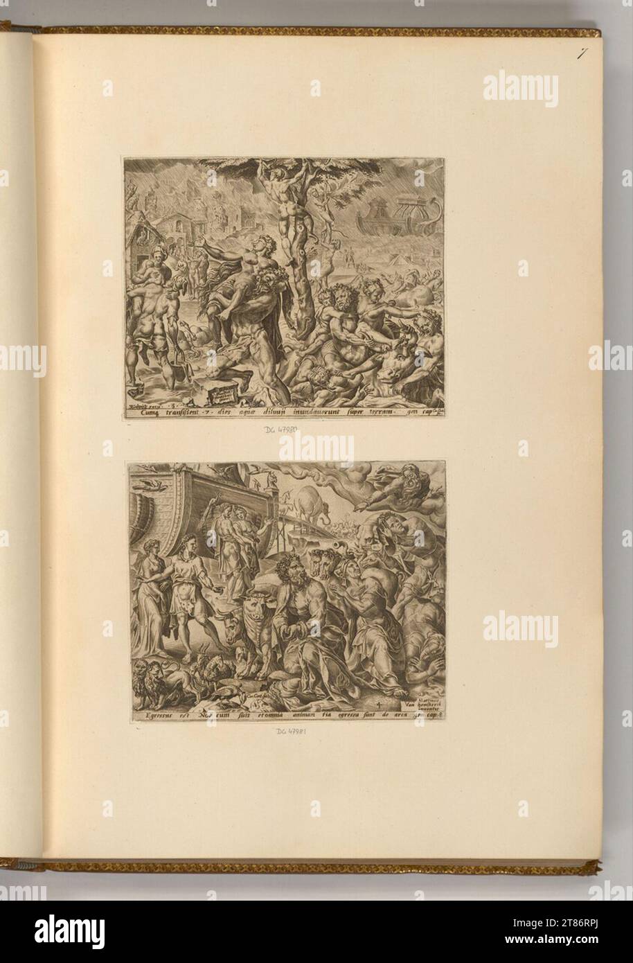 Cornelis Cort (Engraver) The flood; Noah thanks God for the liberation ... Cornelis Cort (Engraver) The flood; Noah thanks God for the liberation ...