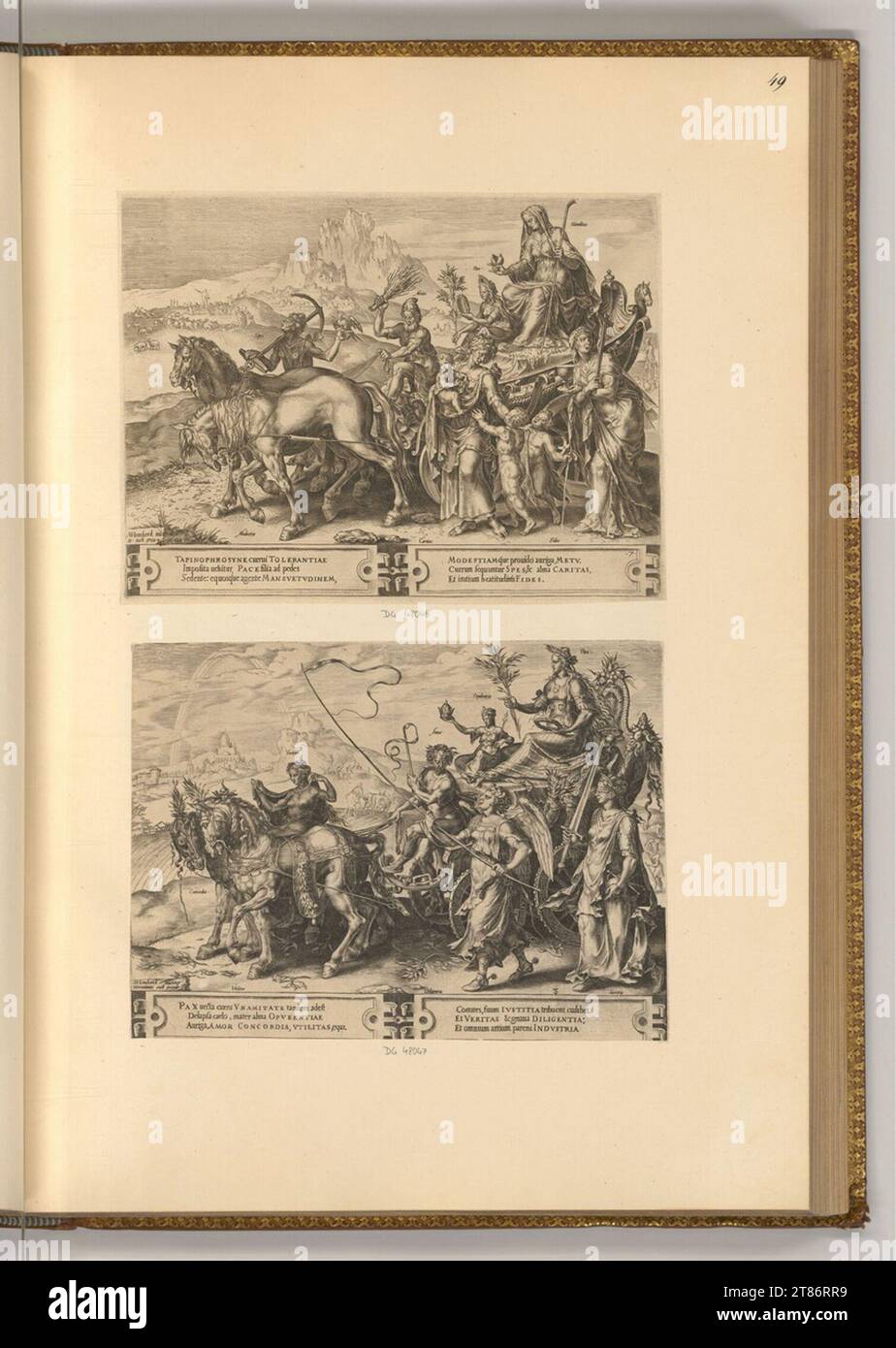 Cornelis Cort (Engraver) The triumph of humility; The triumph of peace ...