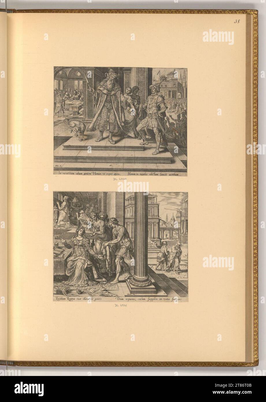 Philipp Galle (Engraver) The story of Esther. Copper engraving print ...