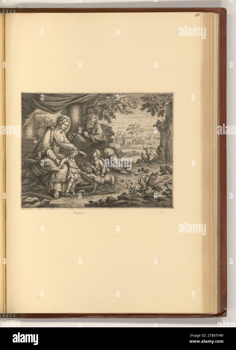 Paul van Somer (Engraver) Holy family with the John's boy. etching 1675 ...