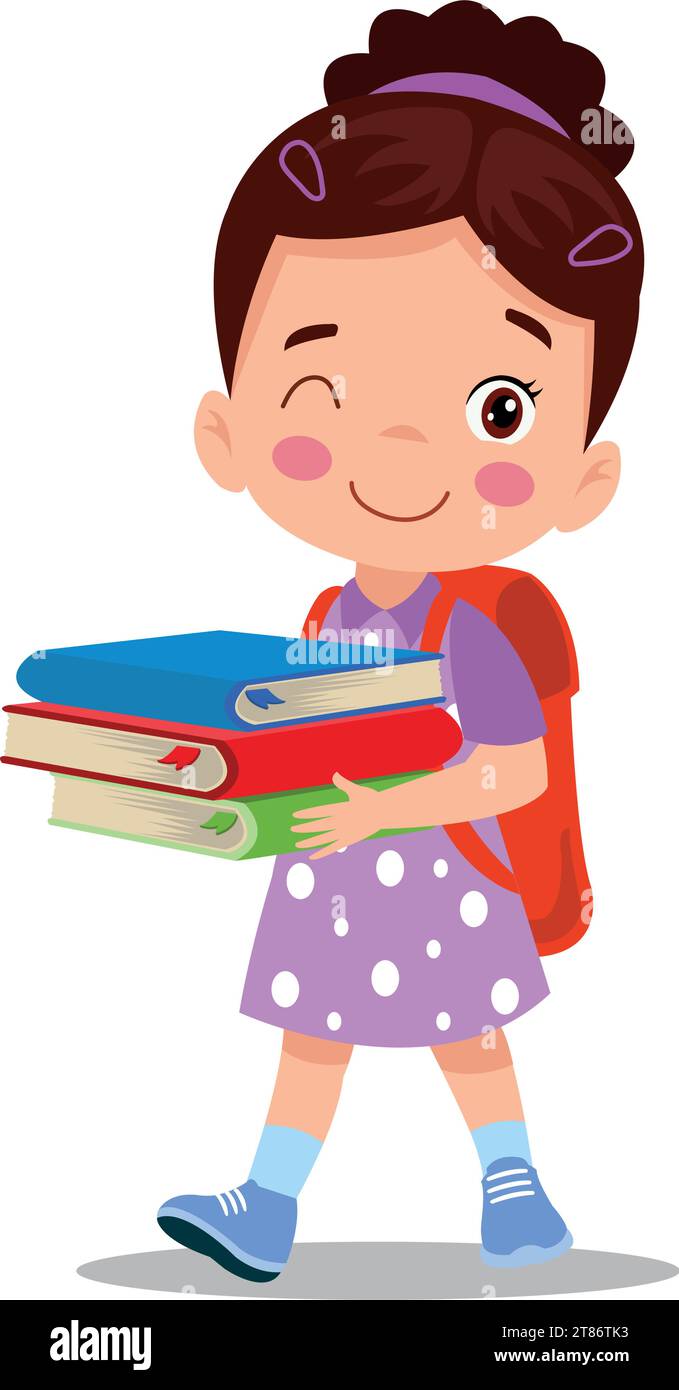 Cartoon boy holding a pile of books Stock Vector Image & Art - Alamy
