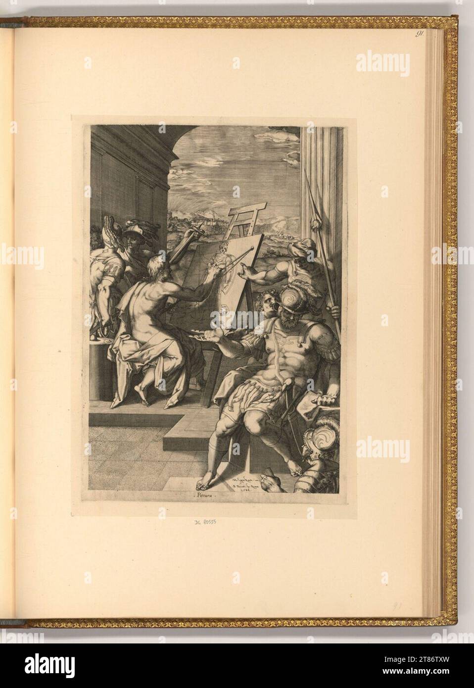 Pierre Perret (Engraver) Allegory the Pictura. Copper engraving print ...