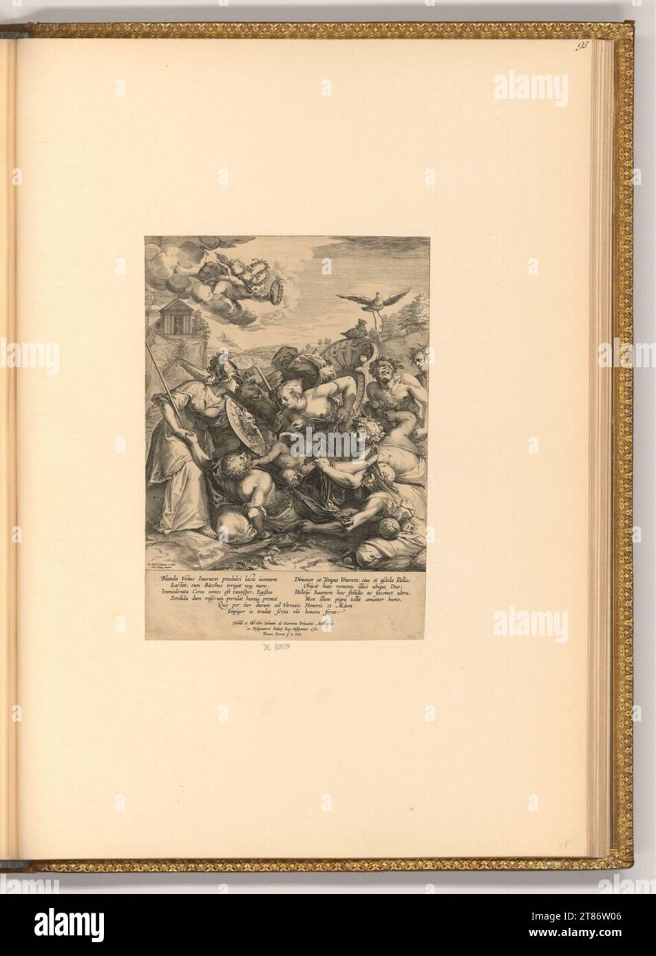 Pierre Perret (Engraver) Allegory with Greek gods. Copper engraving ...