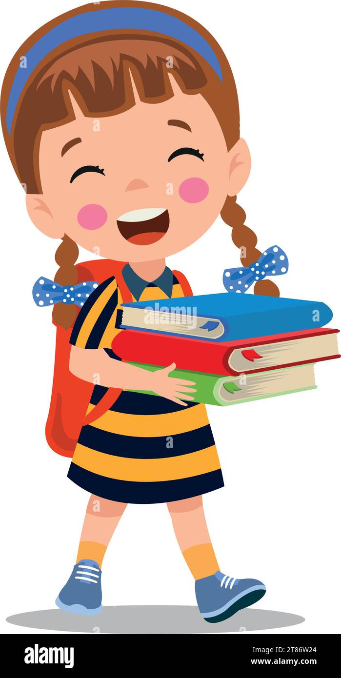 Cartoon boy holding a pile of books Stock Vector Image & Art - Alamy