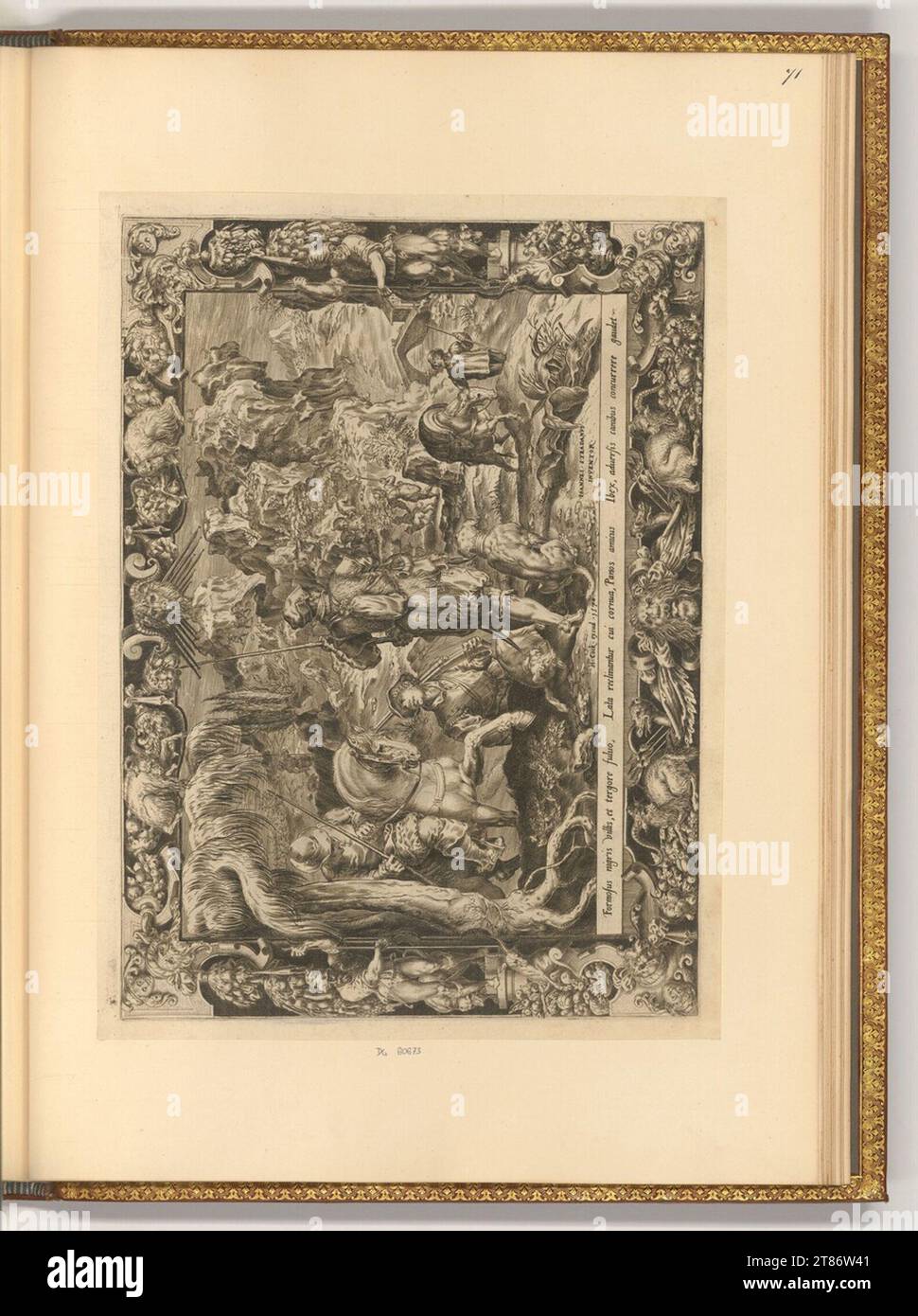 Harmen Jansz. Muller (Engraver) Hunting scenes in the ornament frame ...