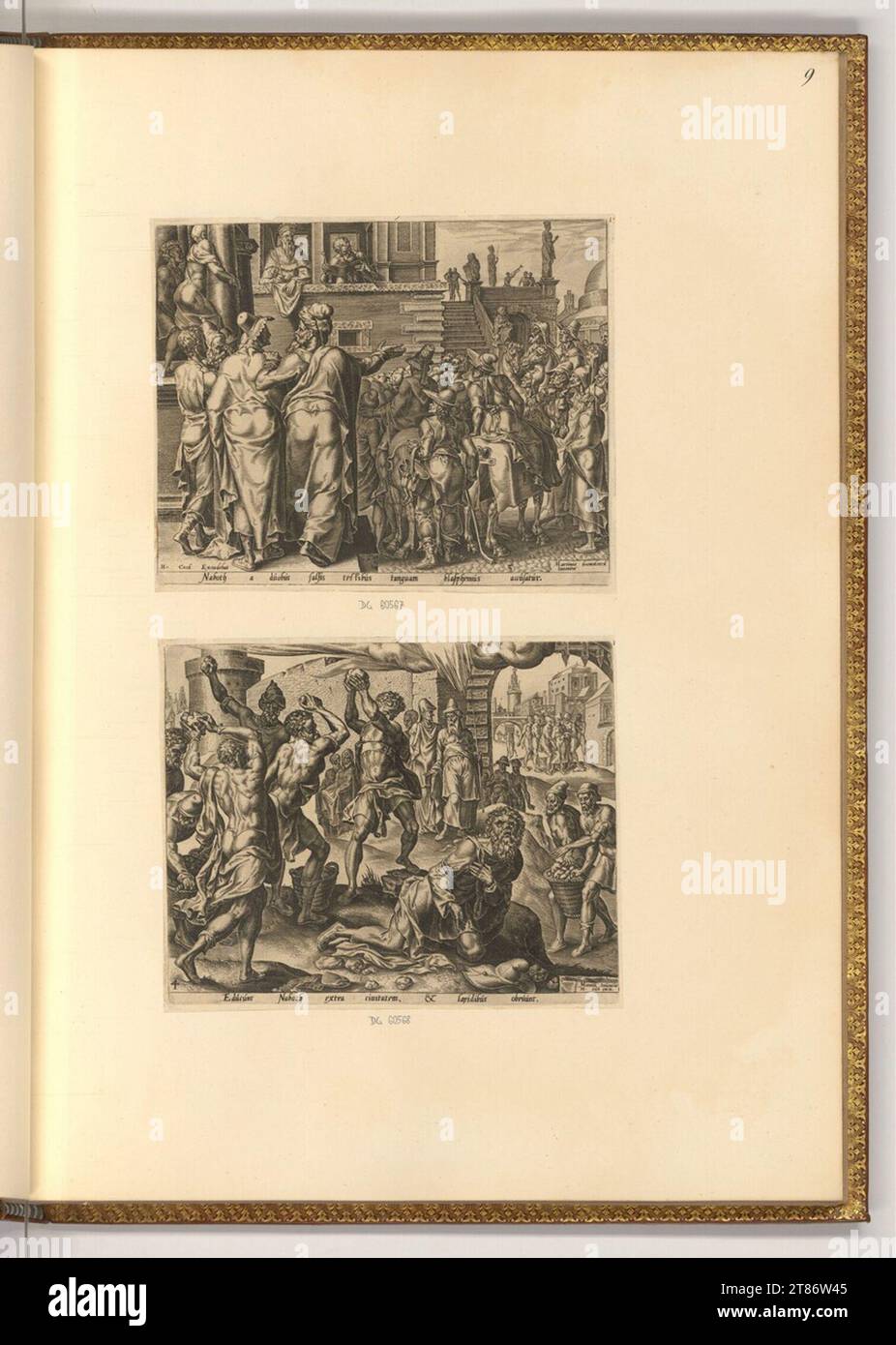 Philipp Galle The story of Ahab, Jezebel and Naboth. Copper engraving ...