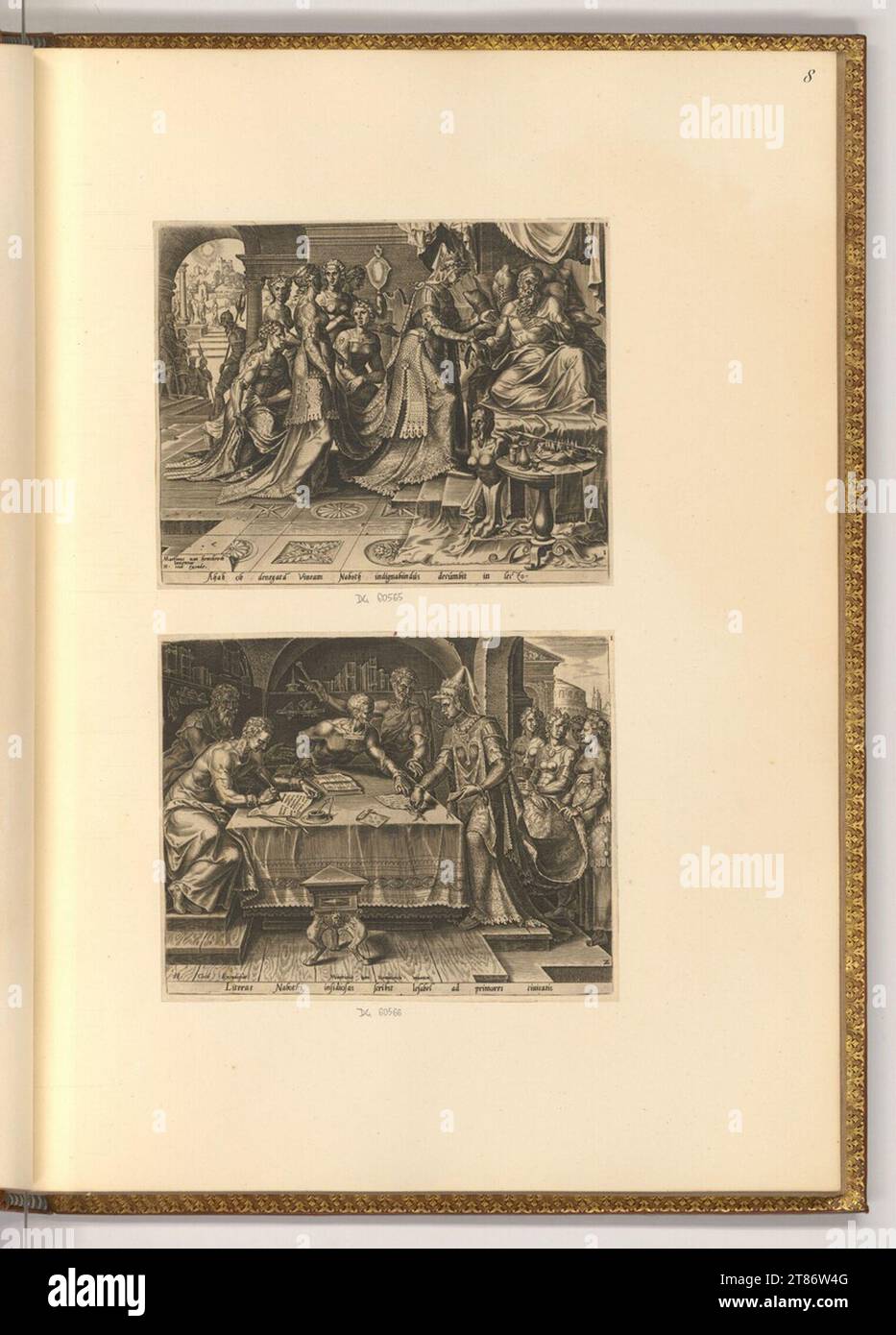 Philipp Galle The story of Ahab, Jezebel and Naboth. Copper engraving ...