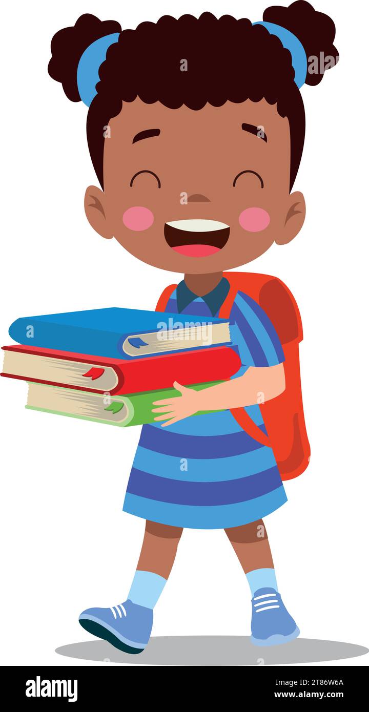 Cartoon boy holding a pile of books Stock Vector Image & Art - Alamy