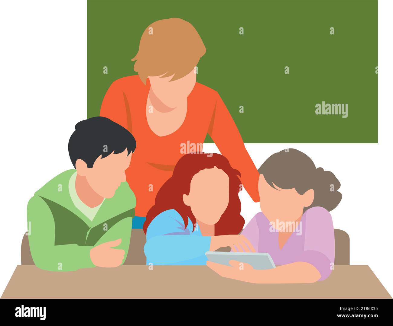 happy teacher school kid vector illustration Stock Vector Image & Art ...