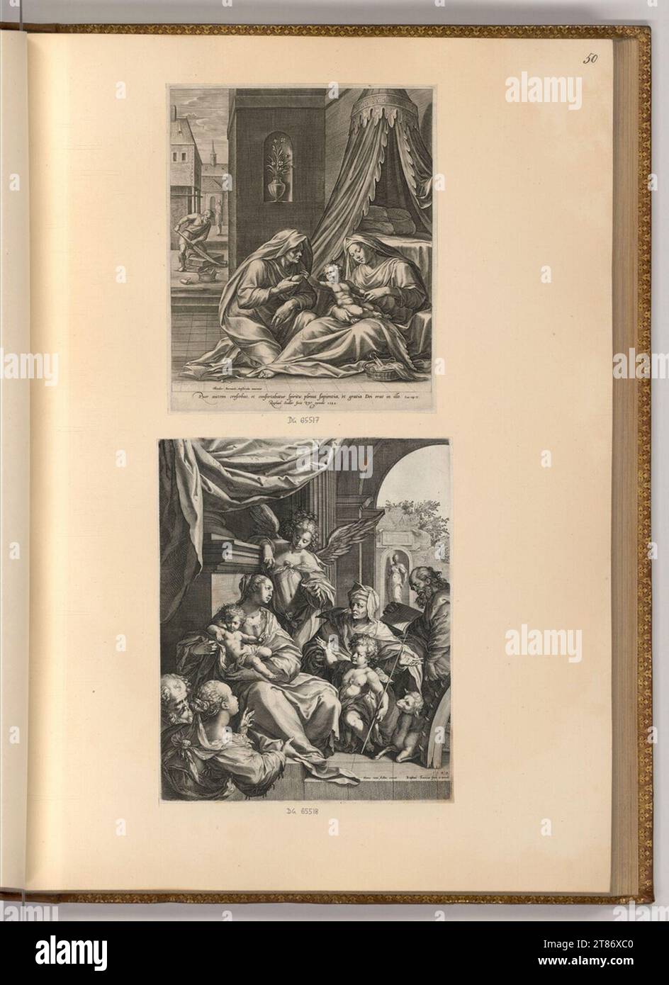 Raphael Sadeler d. Ä. (Engraver) Holy family. Copper engraving, etching ...