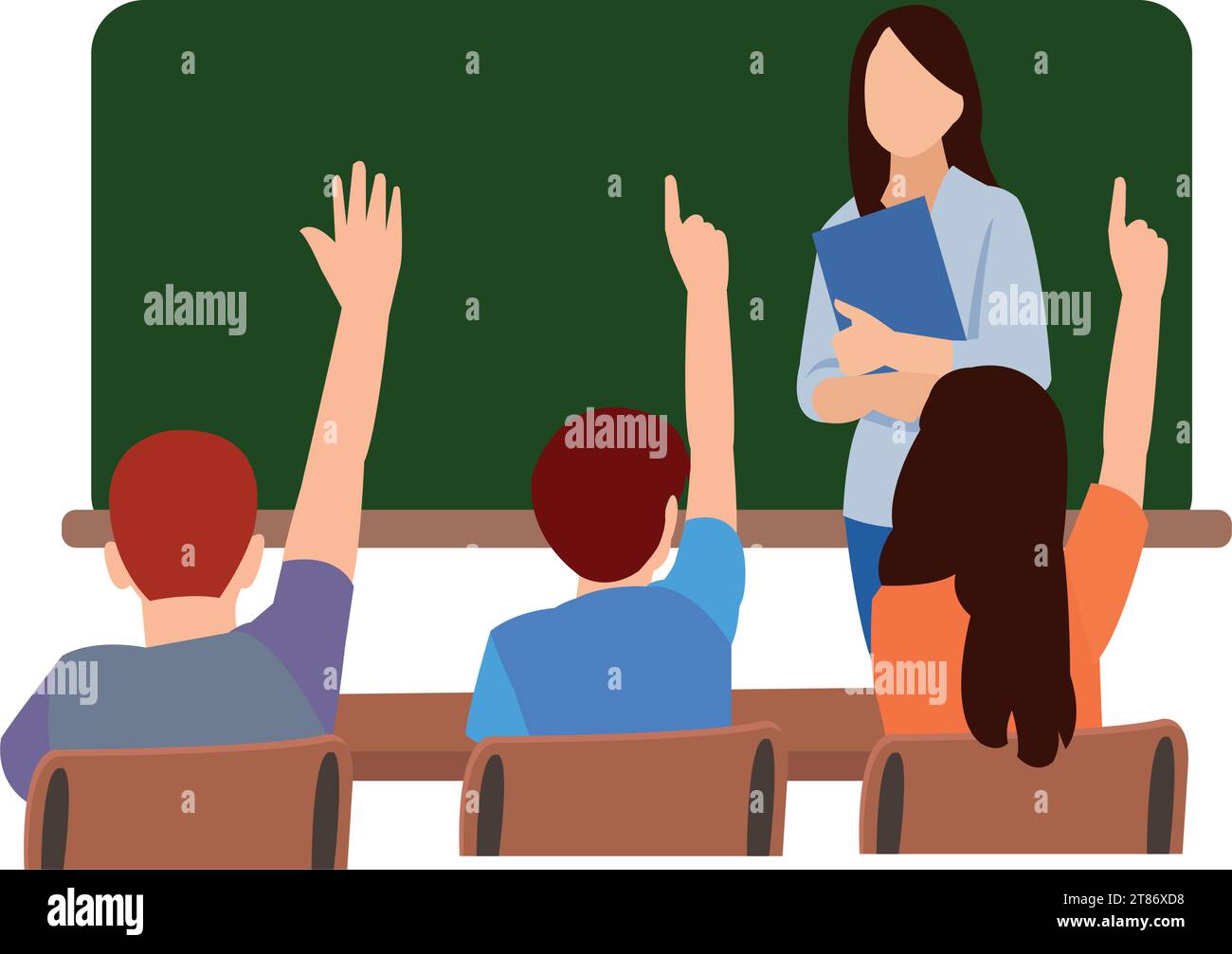 students raising their hands in class Stock Vector Image & Art - Alamy