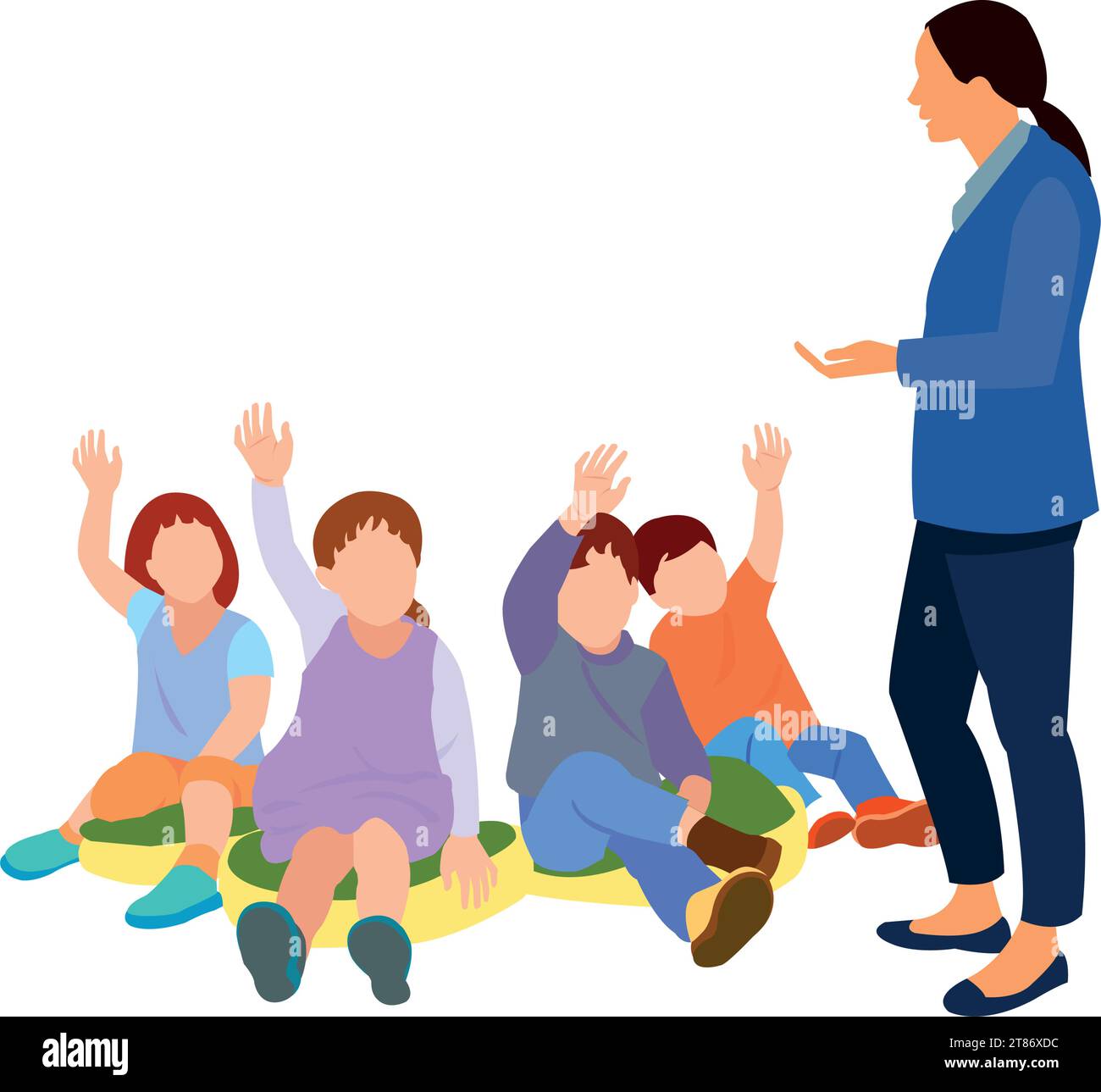 Cartoon boy raising hands hi-res stock photography and images - Alamy