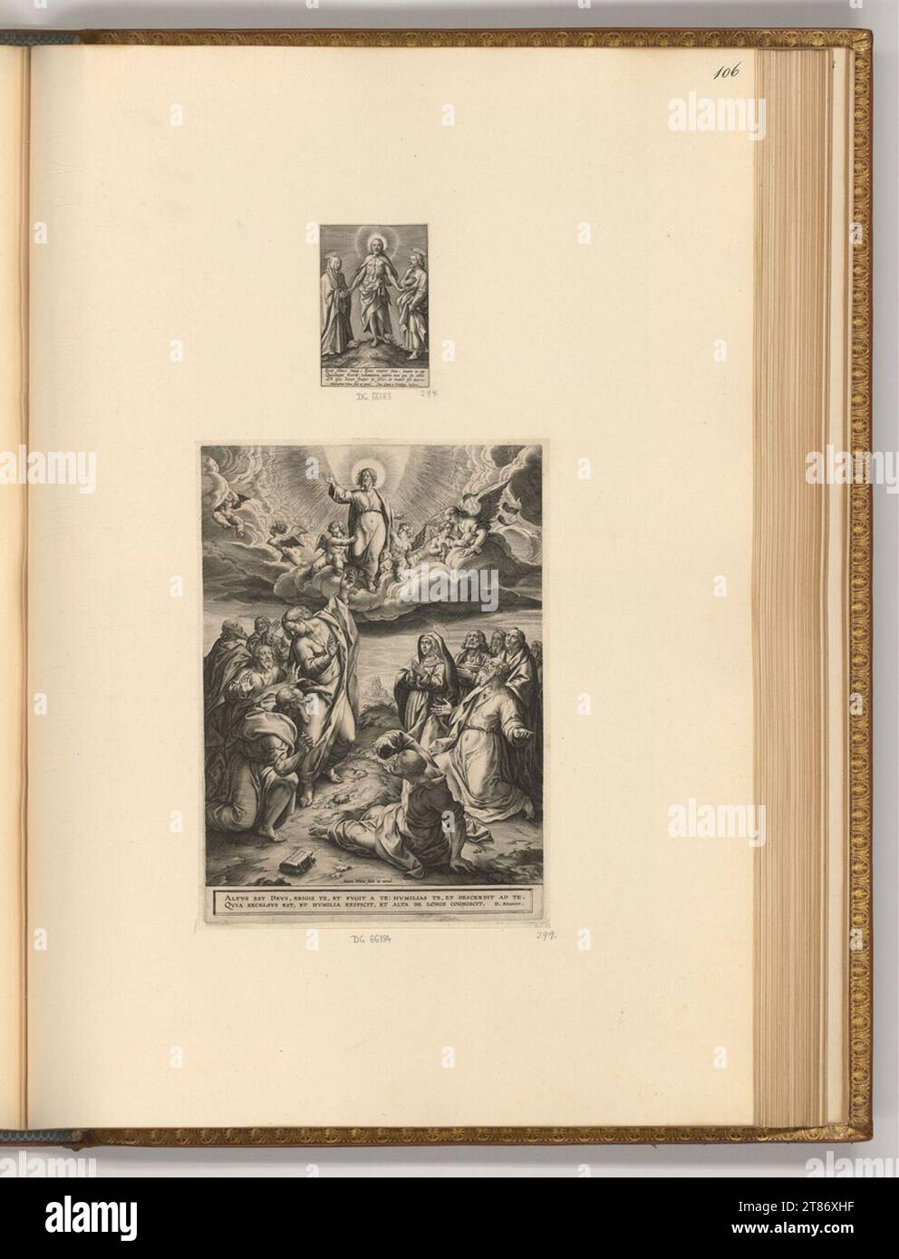 Hieronymus Wierix (Engraver) Christ with Maria and John the Baptist; Ascension of Christ. Copper ...