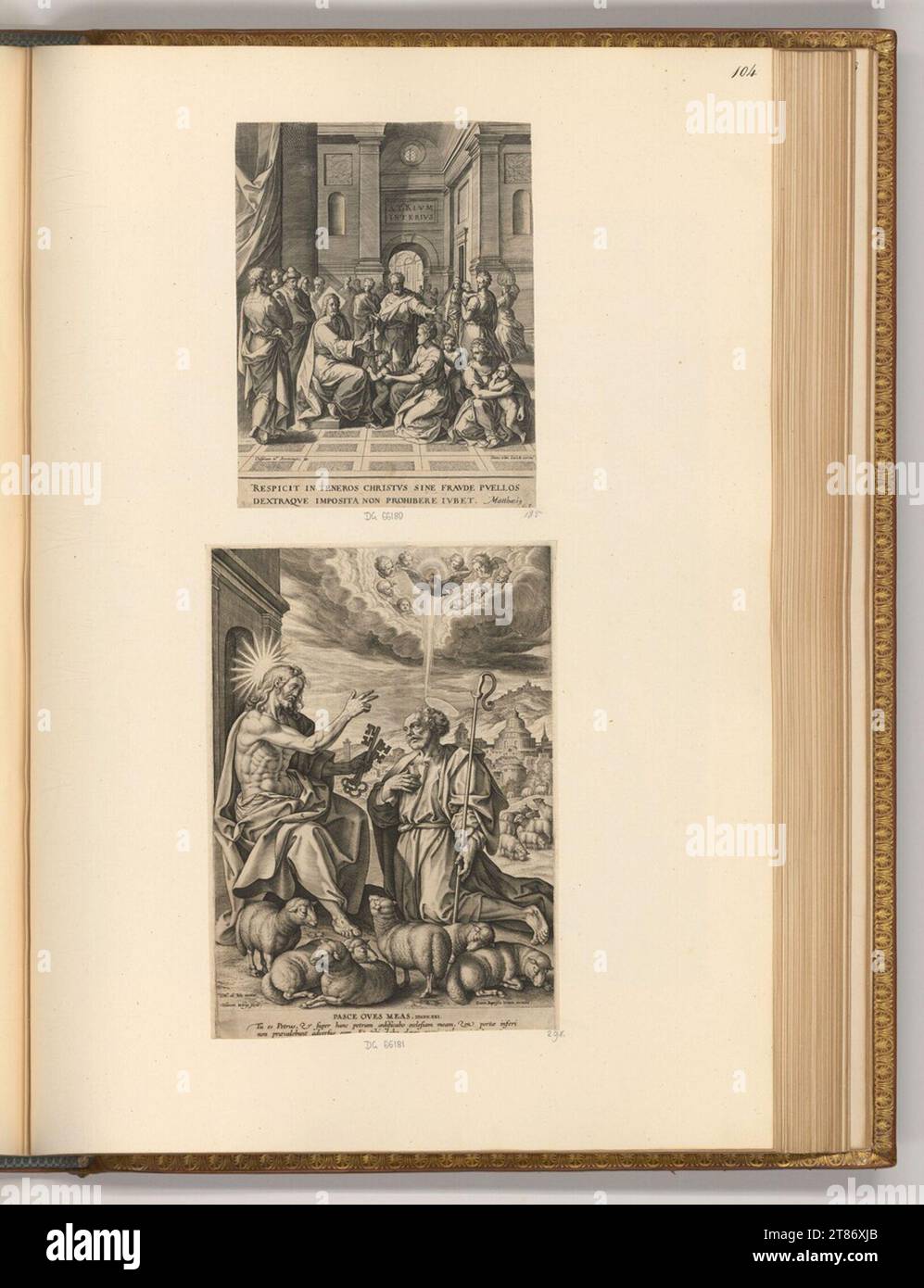 Hieronymus Wierix (Engraver) Christ blesses the little children; Christ ...
