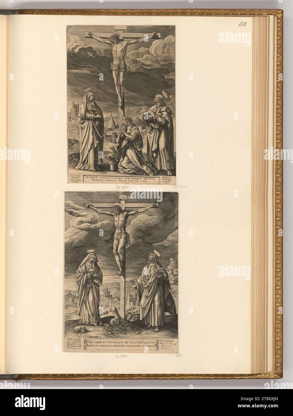 Antonie Wierix II (Engraver) Christ on the cross. Copper engraving print 1588; 1584 Stock Photo ...