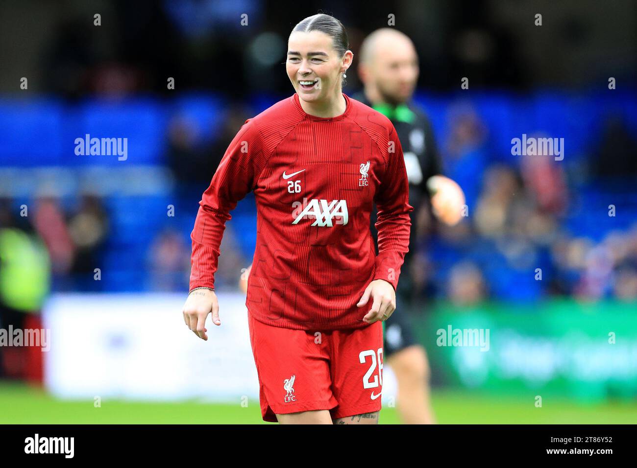 Kingston, UK. 18th Nov, 2023. Natasha Flint of Liverpool Women warms up ...