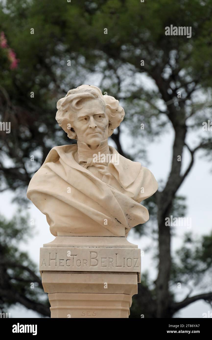 Bust of famous french composer Hector Berlioz at Monte Carlo in Monaco ...