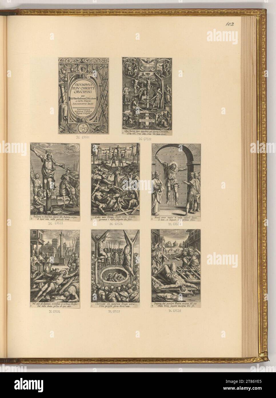 Adriaen Collaert (Engraver) Titleblatt, Triumphus Jesu Christi Crucifixi, crucifixion and ...