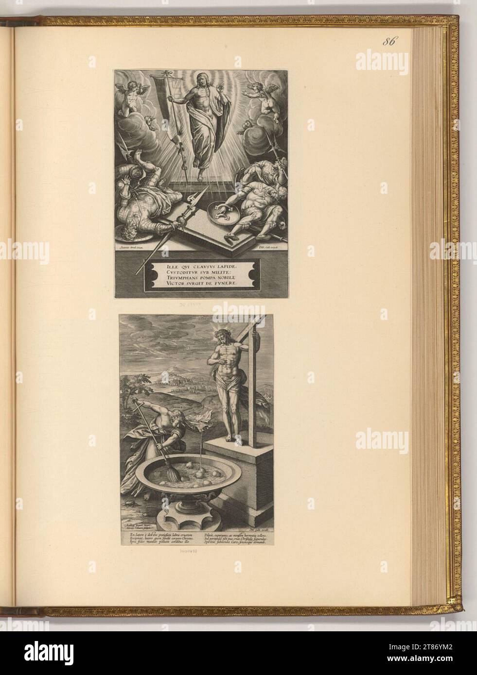 Adriaen Collaert (Engraver) Resurrection of Christ; Faith cleans the ...