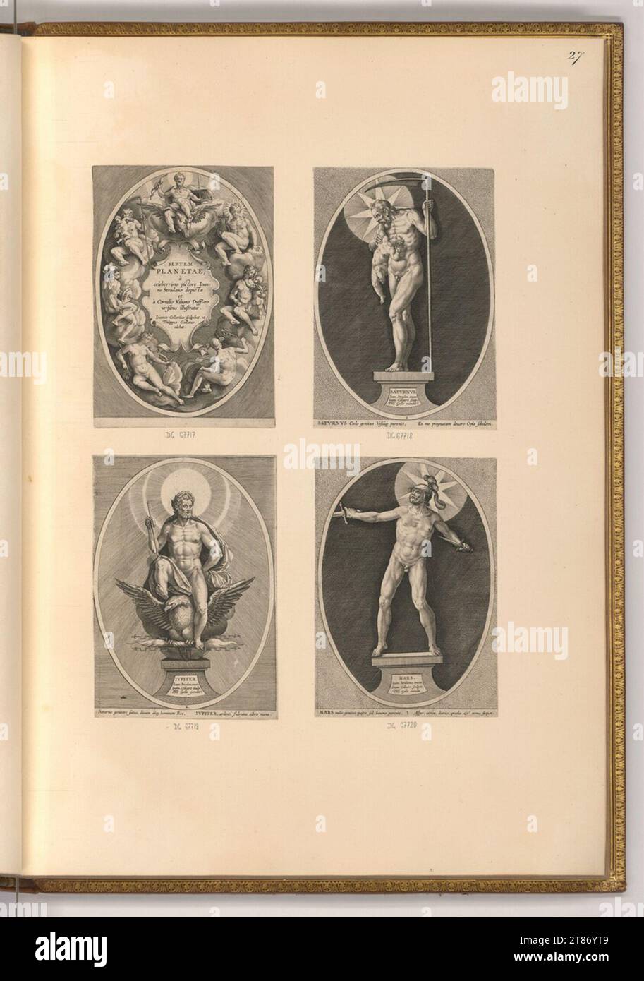 Jan Collaert der Jüngere (Engraver) Title leaf; Saturn; Jupiter; Mars ...
