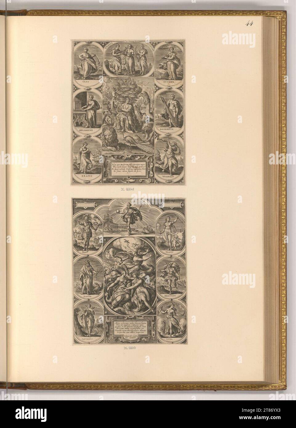 Adriaen Collaert Orpheus and nine muses; Female personifications of the ...