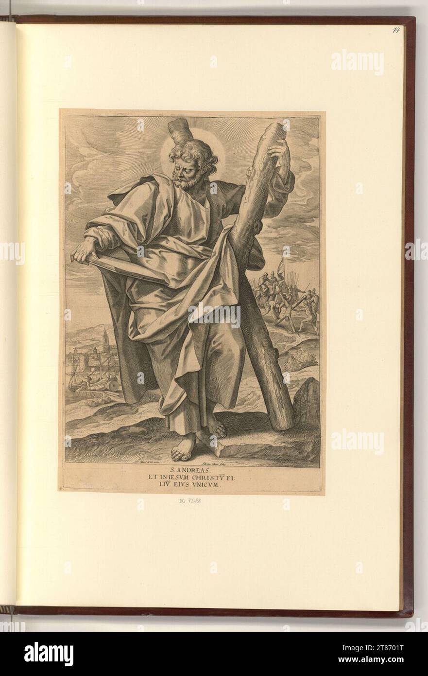 Adriaen Collaert (Engraver) Apostel Andreas. Copper engraving print ...