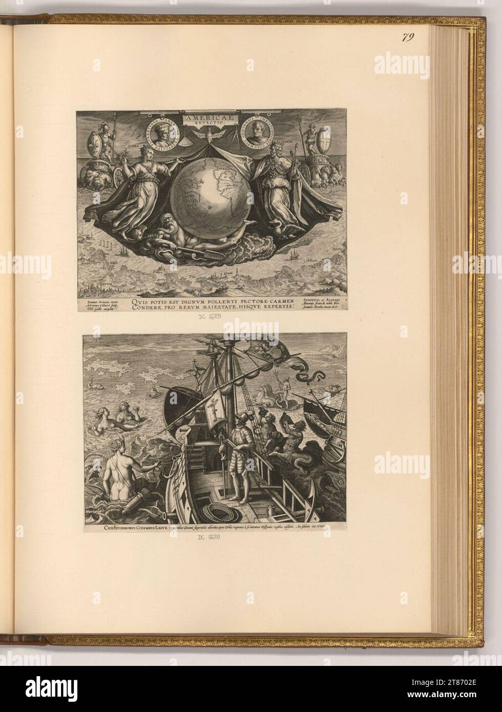 Adriaen Collaert (Engraver) Titleblatt, Americae Retectio, Christopher ...