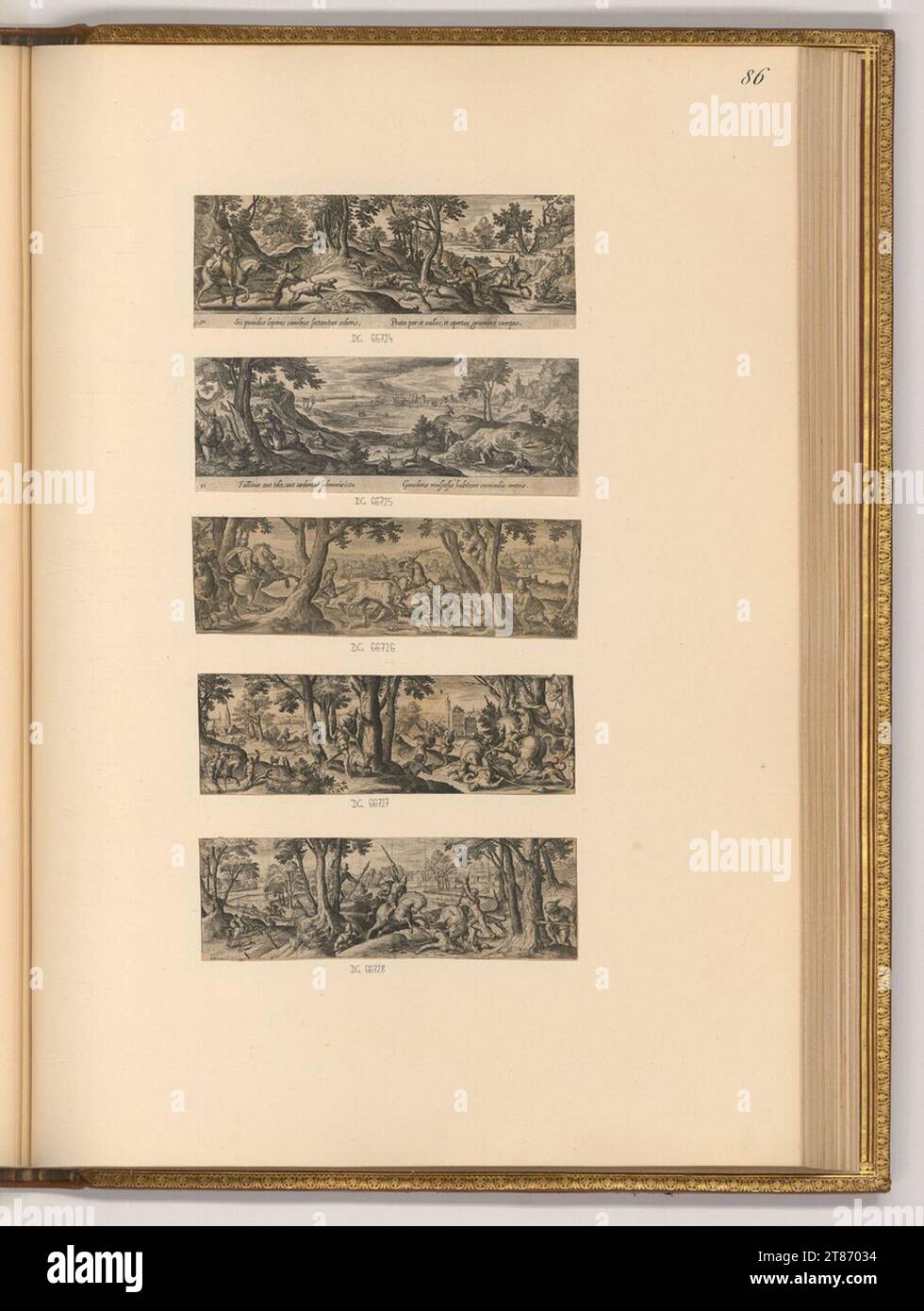 Adriaen Collaert (Engraver) Jagden. Copper engraving print around 1582 ...