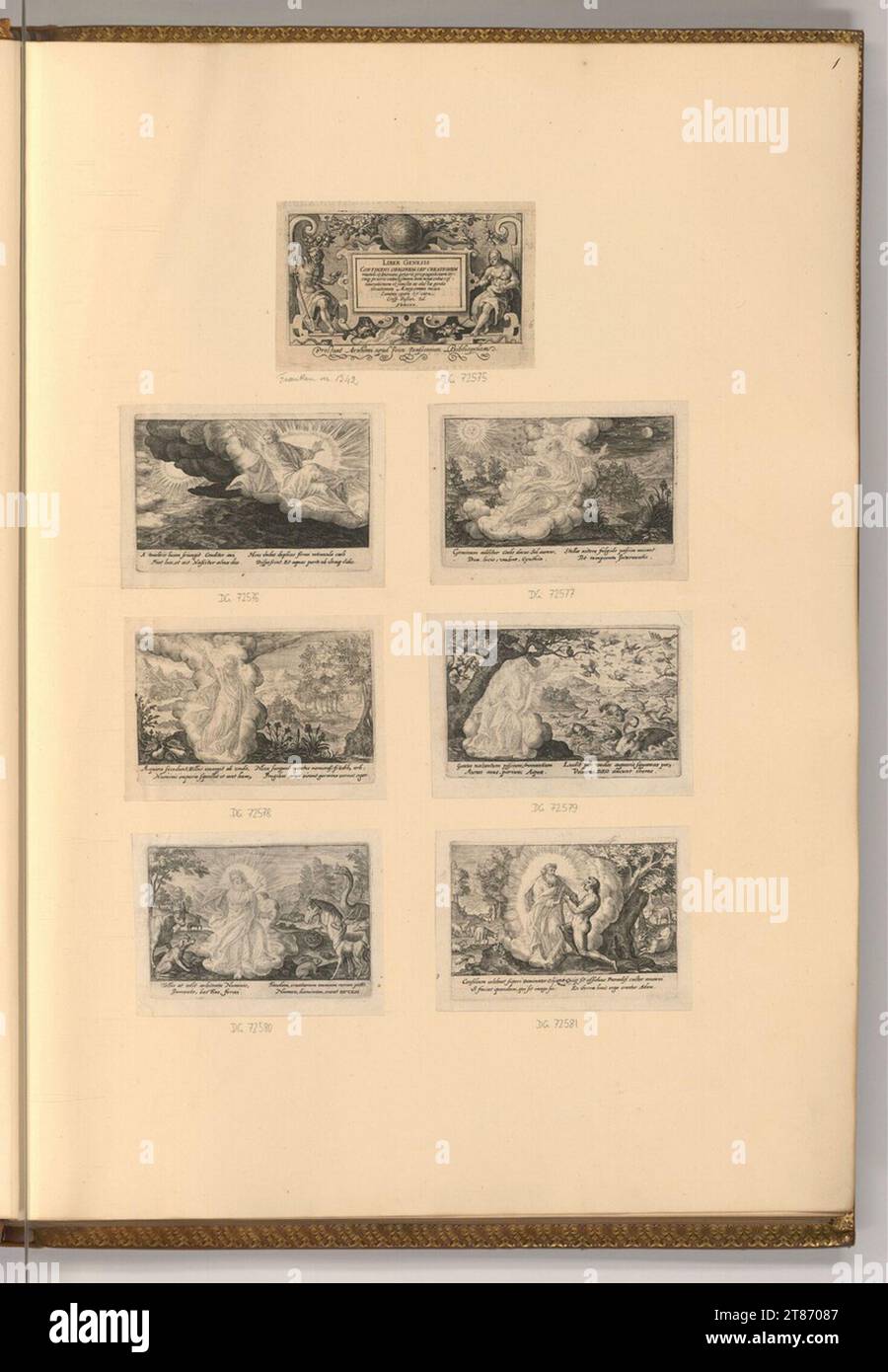 Crispin van de Passe Titleblatt, The book Genesis (book illustration ...
