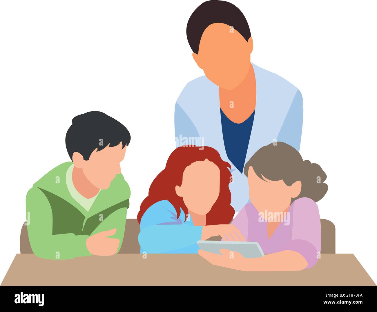 Teacher standing in front blackboard Stock Vector Images - Alamy