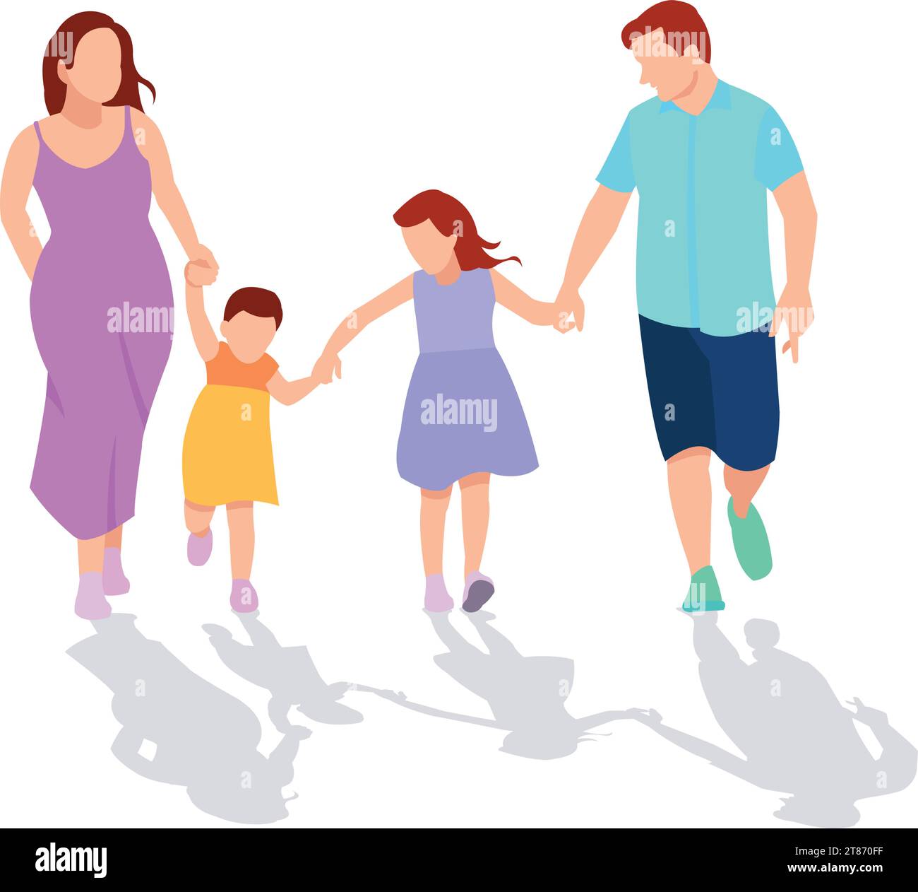 Cartoon happy family father holding Stock Vector Image & Art - Alamy