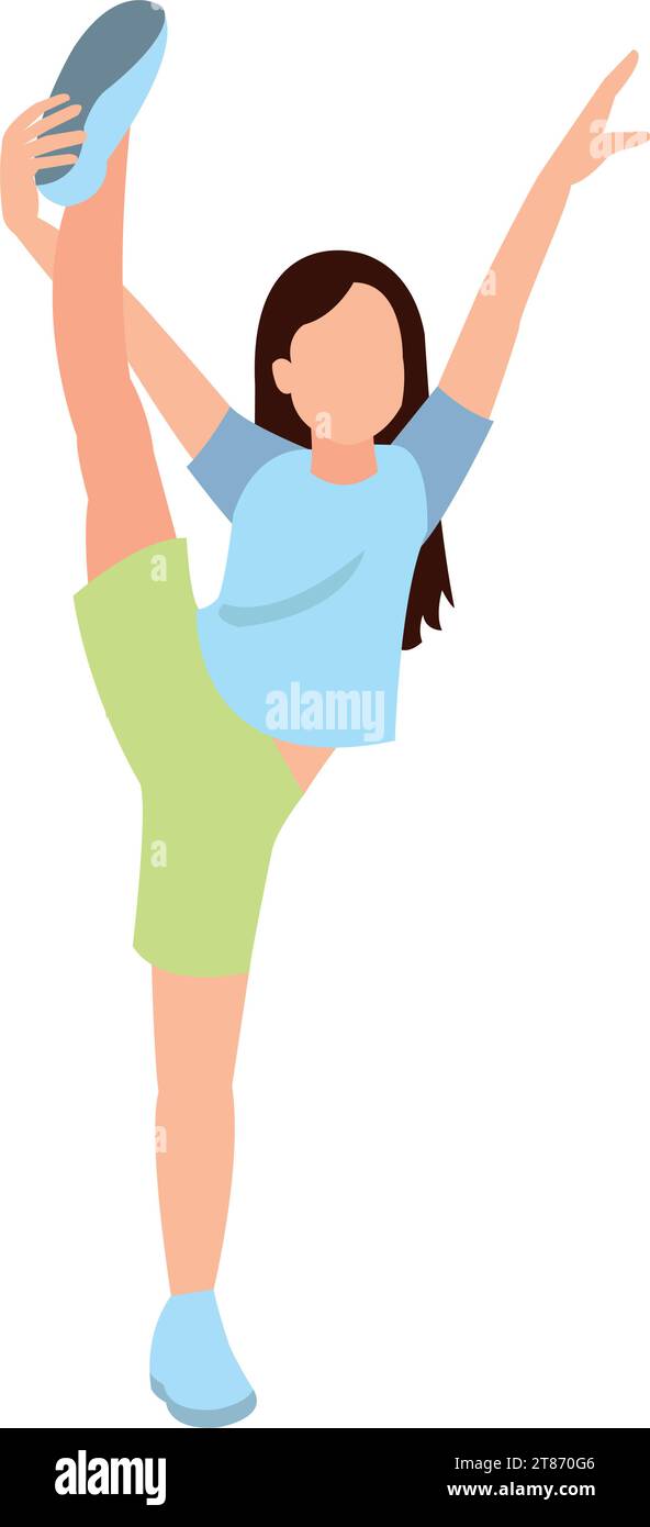 Happy girl gymnast exercising. Little child doing gymnastics. Cute kid ... Happy girl gymnast exercising. Little child doing gymnastics. Cute kid ...