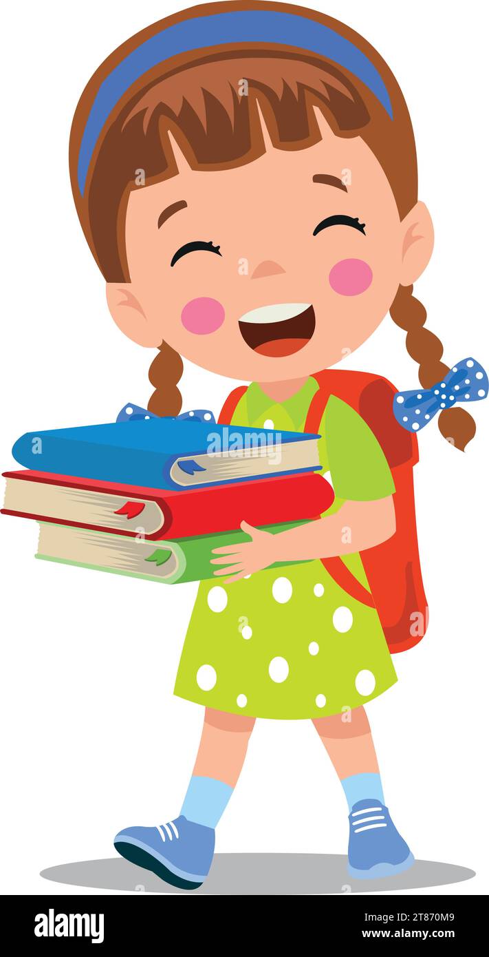Cartoon boy holding a pile of books Stock Vector Image & Art - Alamy