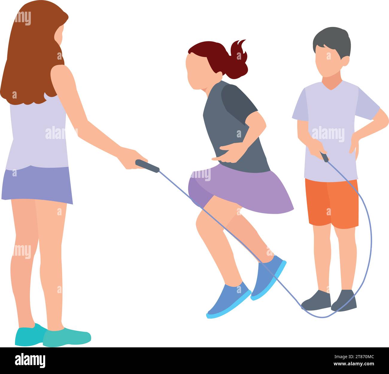 Vector illustration cartoon of kids jumping rope Stock Vector Image ...