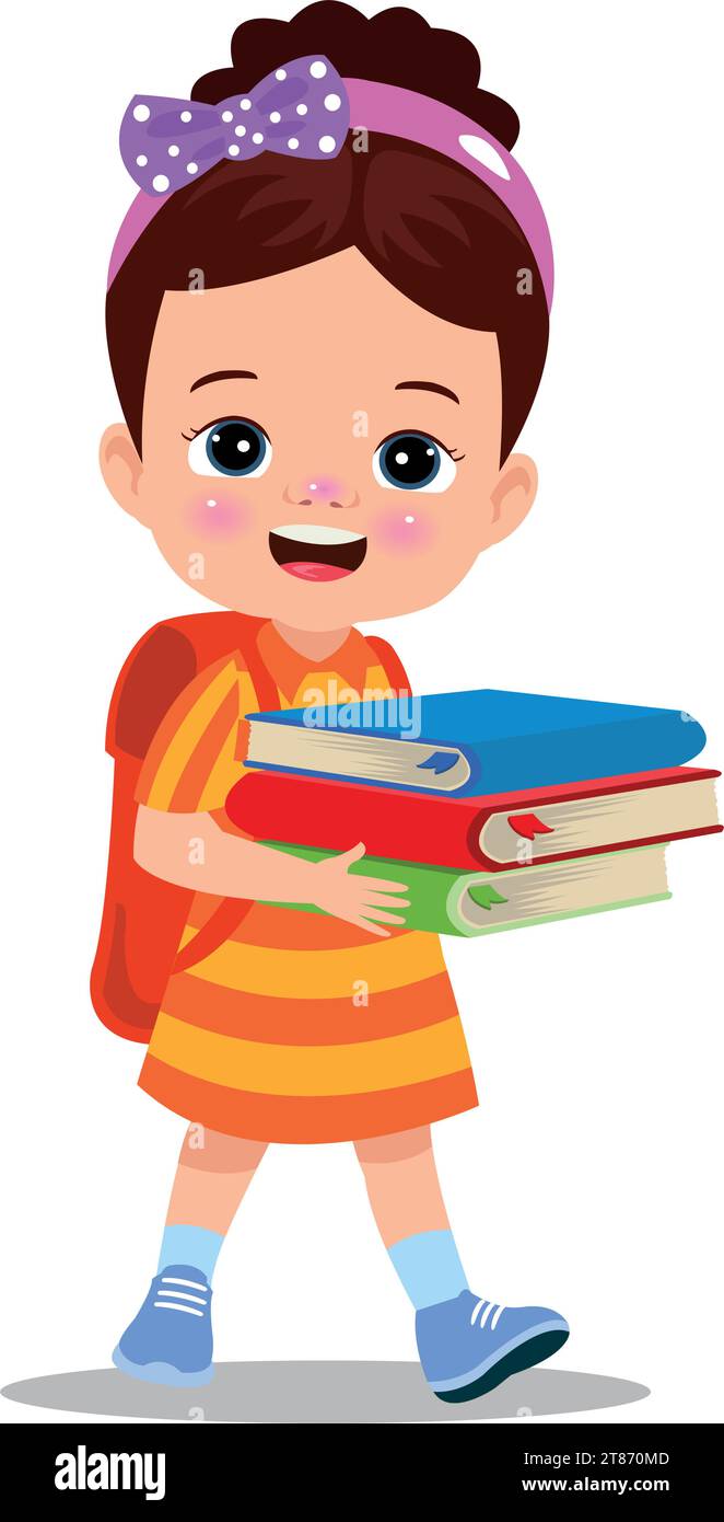 Cartoon boy holding a pile of books Stock Vector Image & Art - Alamy