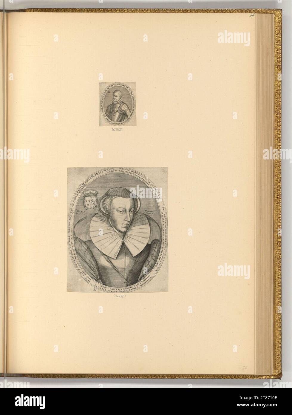 Pieter Maes (Engraver) Portrait Rudolf II., Maria Stuart. Copper ...