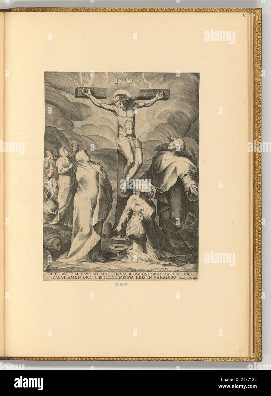 Raphael de Mey (Engraver) Crucifixion of Christ. Copper engraving print ...
