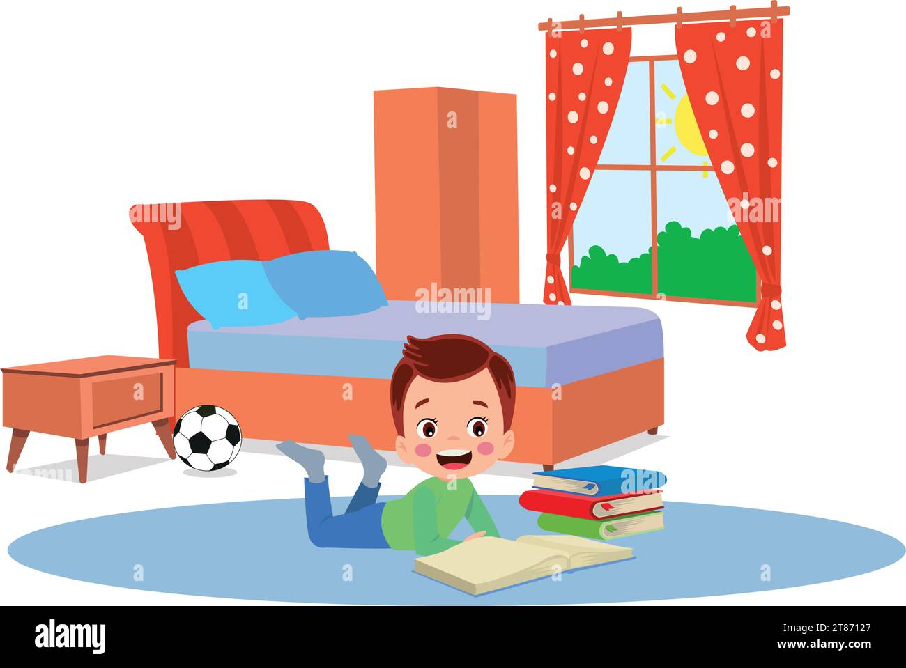 bedroom and kids vector illustration Stock Vector Image & Art - Alamy