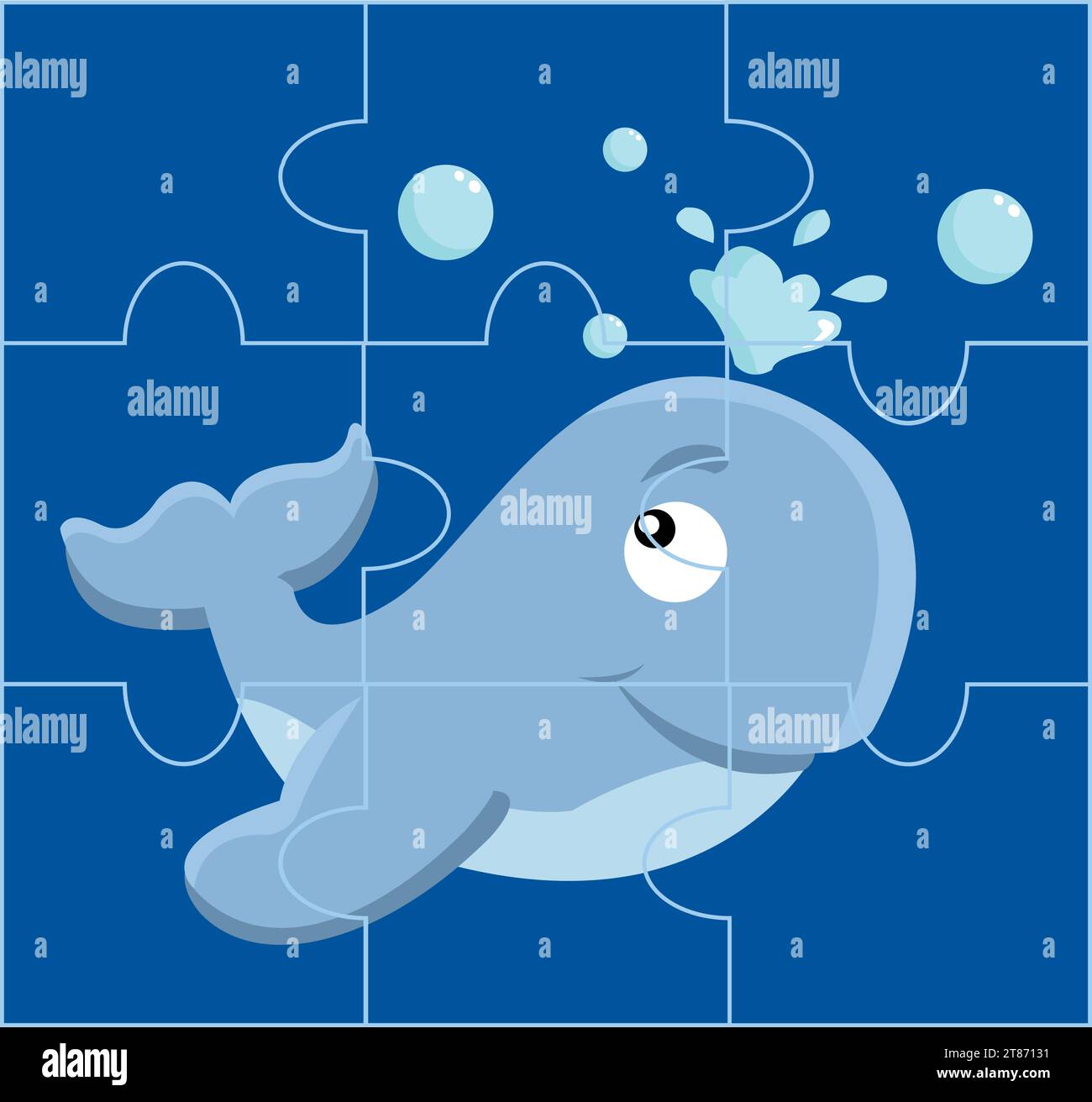 happy cute little kid play jigsaw puzzle Stock Vector Image & Art - Alamy